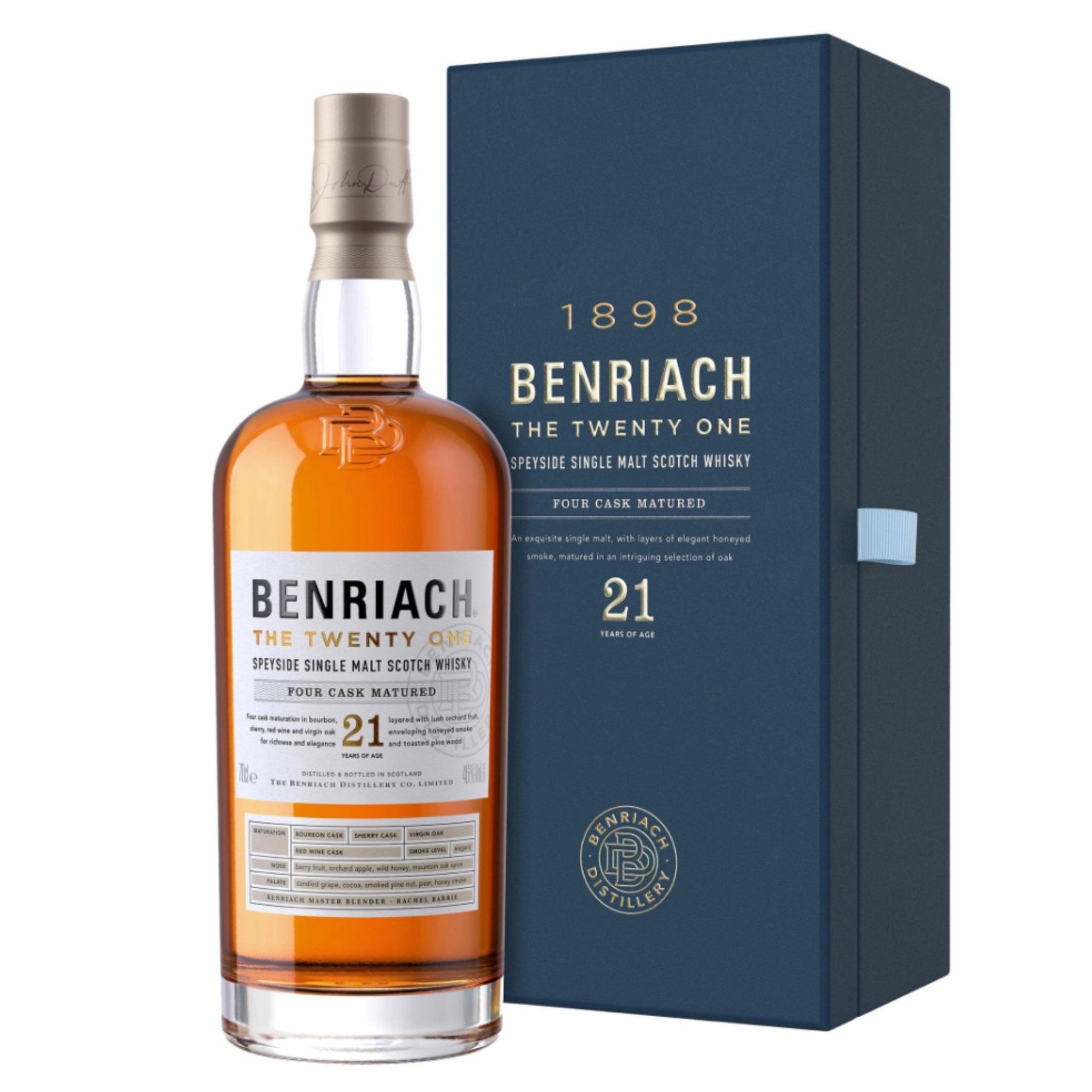 BENRIACH The Twenty One 21 Year Old Speyside Single Malt Scotch Whisky ...